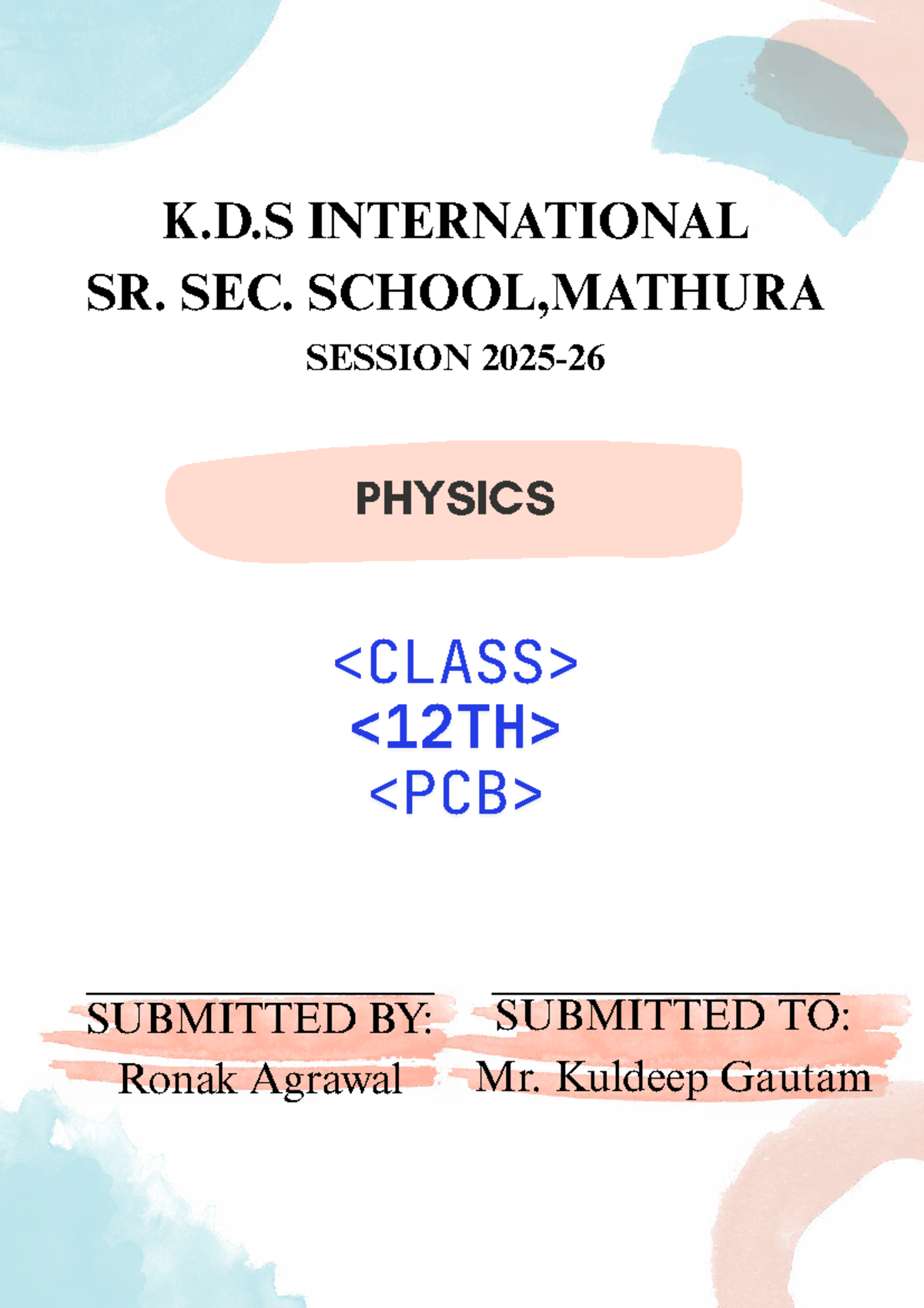 Physics Project on Capacitor Charging & Discharging - Studocu