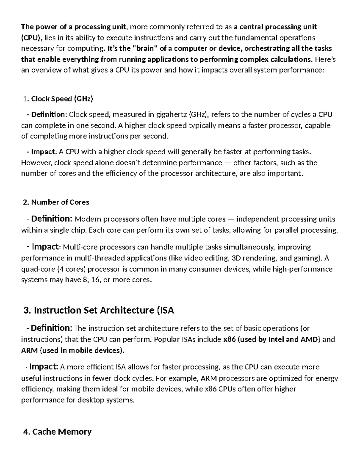 The Impact of CPU Power: Key Factors Influencing Performance - Studocu