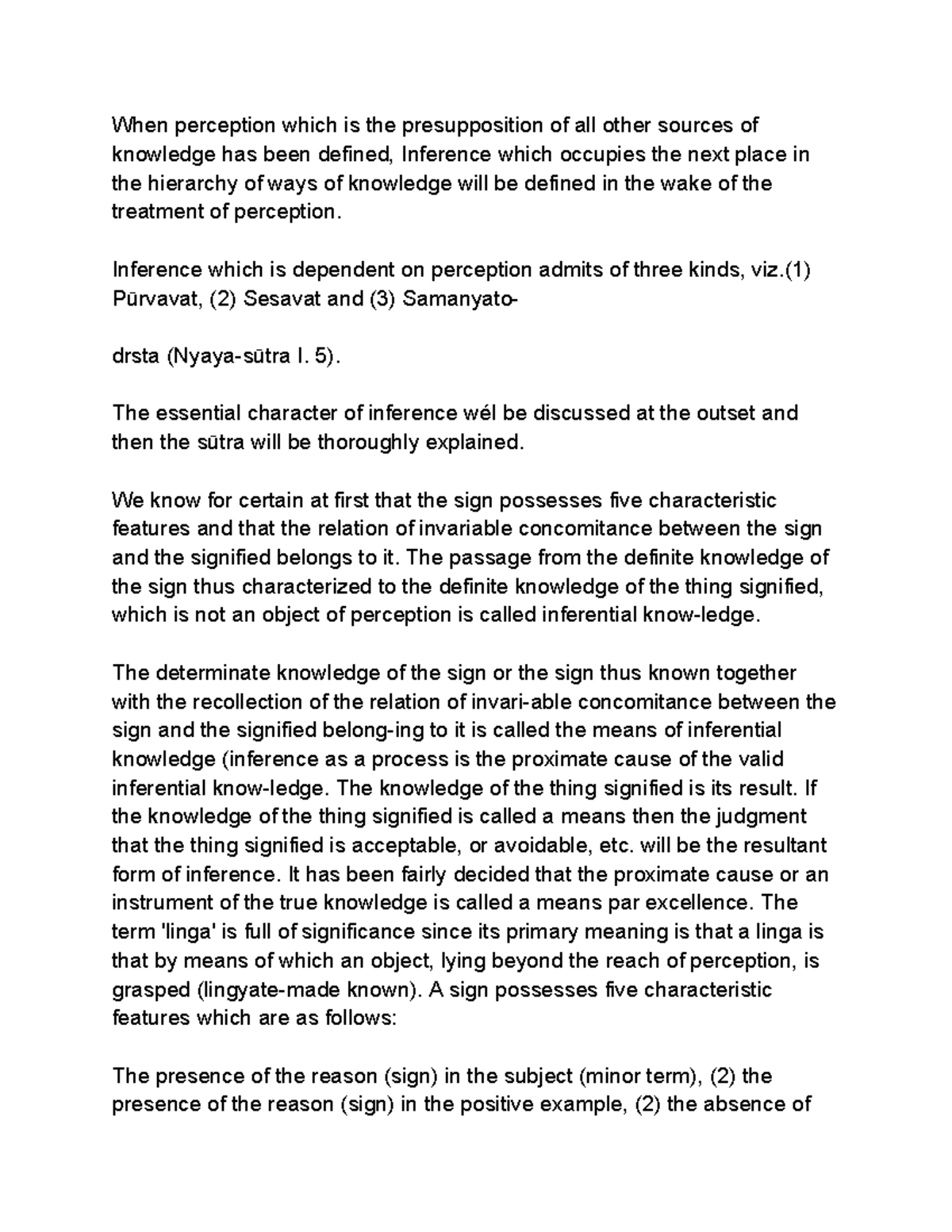 Inference and Perception: A Critical Analysis in TIP 13046 - Studocu