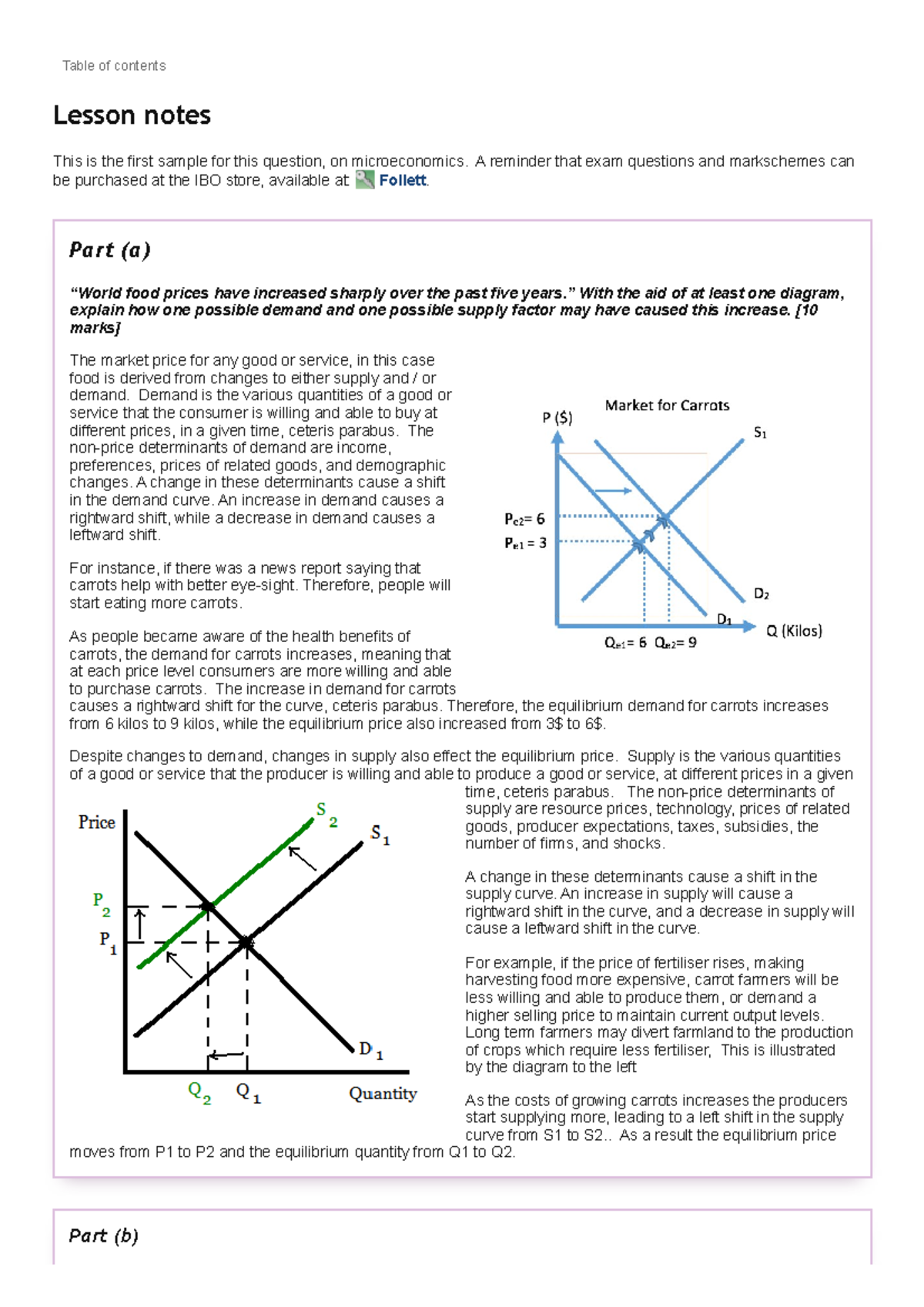 IB Economics Paper 1: Demand & Supply Factors in Food Price Dynamics ...