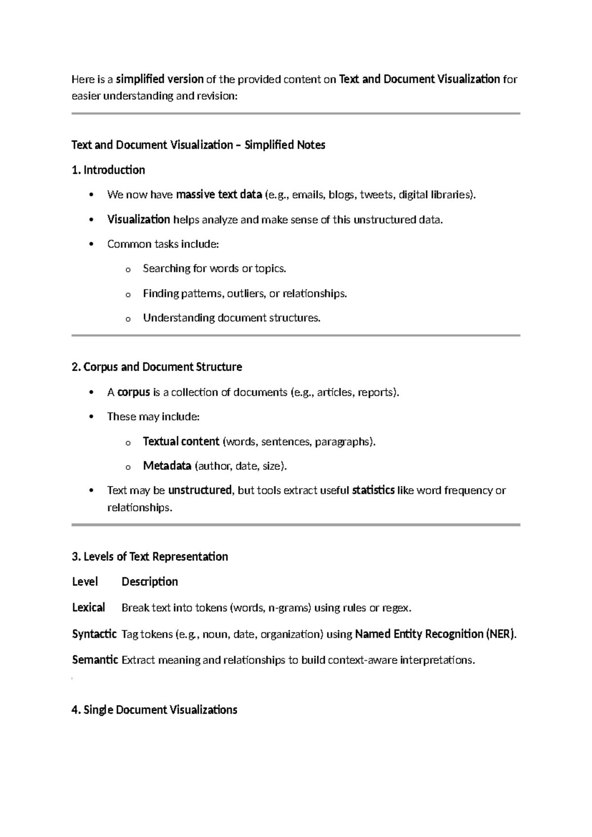 Text and Document Visualization (TDV) Simplified Study Notes - Studocu