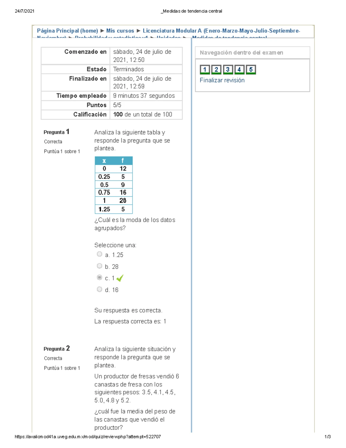 Examen 4 de Probabilidad y Estadística: Preguntas y Respuestas - Studocu