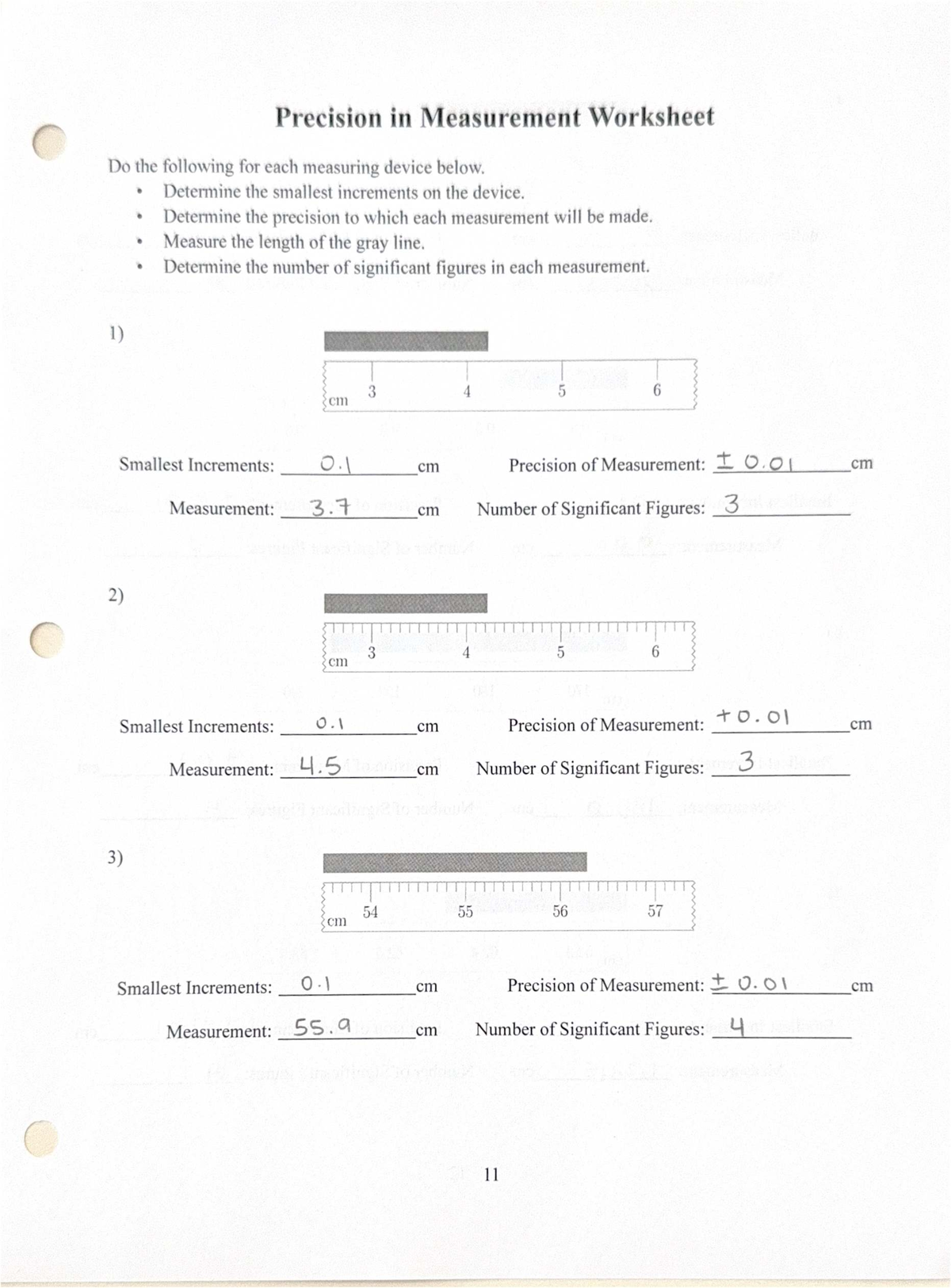 ENG 301 Lecture Notes: Precision in Measurement Worksheet - Studocu