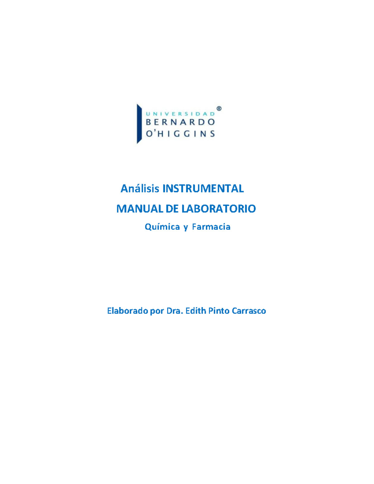 Manual de Laboratorio de Química y Farmacia - Dra. Edith Pinto Carrasco ...