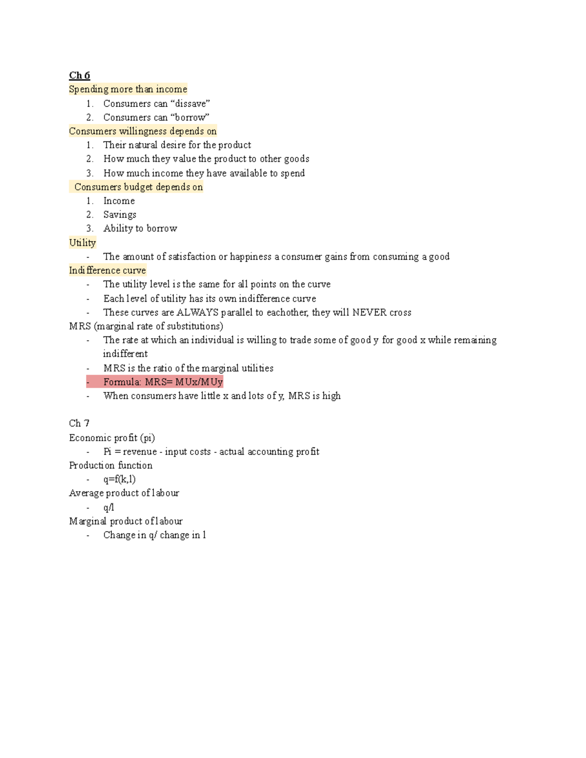 Micro prep for exam - Ch 6 Spending more than income 1. Consumers can ...