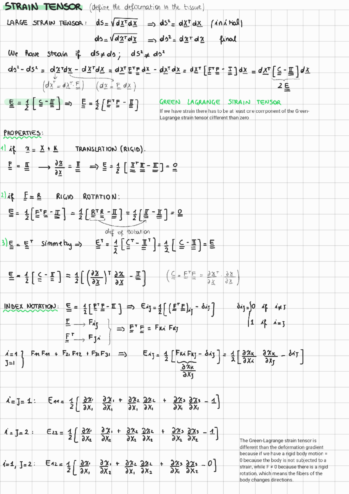 Strain tensor - STRAIN TENSOR (define the deformation in the tissue ...