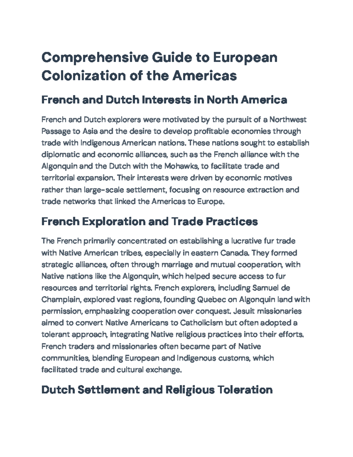 Comprehensive Study of European Colonization Methods in the Americas ...
