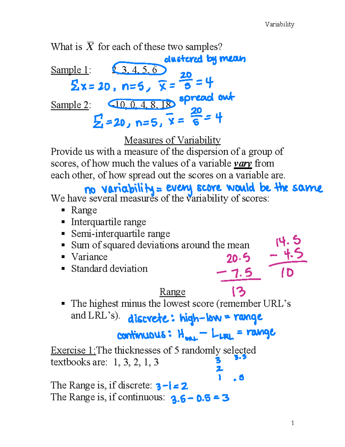 EDP 371 Module 4 Variability - What is X for each of these two samples ...