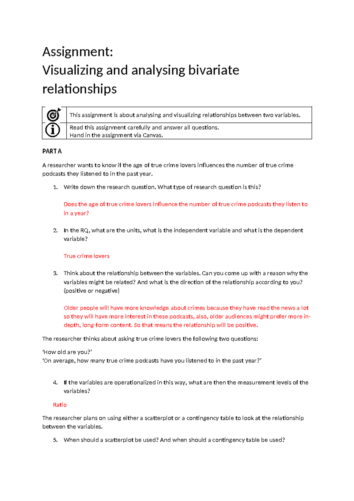 Assignment 12: Analyzing Bivariate Relationships in Methodology ...