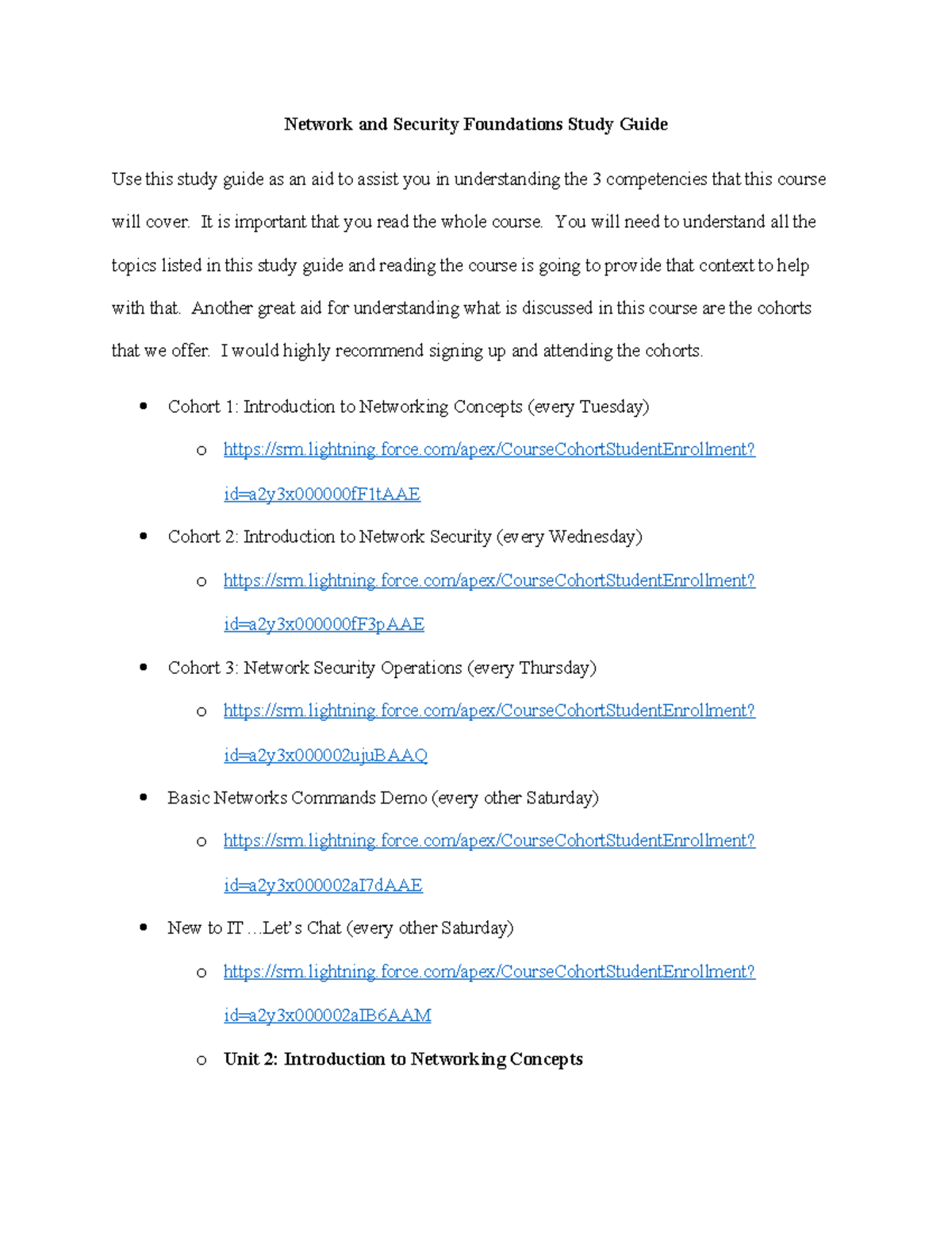 Network and Security (Study Guide) - Network and Security Foundations Study Guide Use this study ...