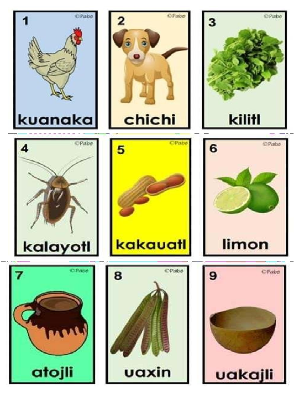 Loteria nahuatl - jsjm Excelente materia - ©Pabe OPabe OPabe 1 2 3 ...