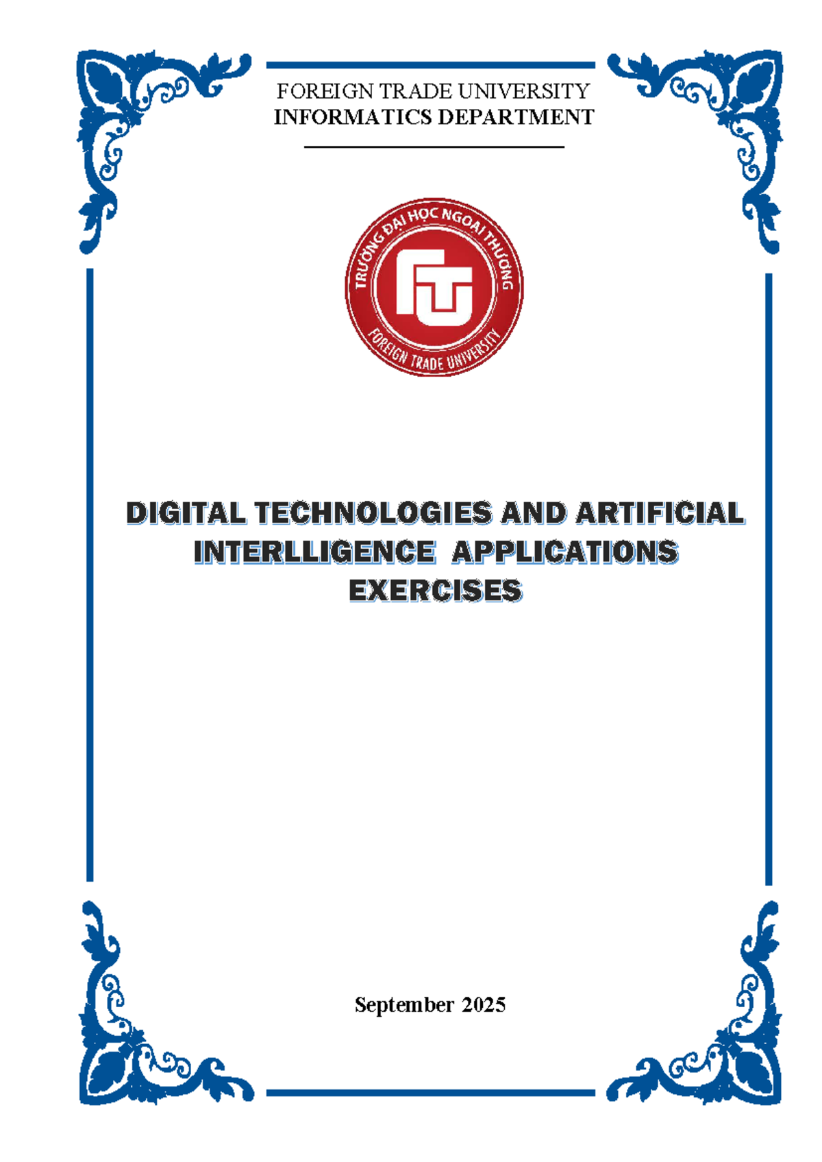 FTU Informatics Department Digital Technologies & AI Applications ...