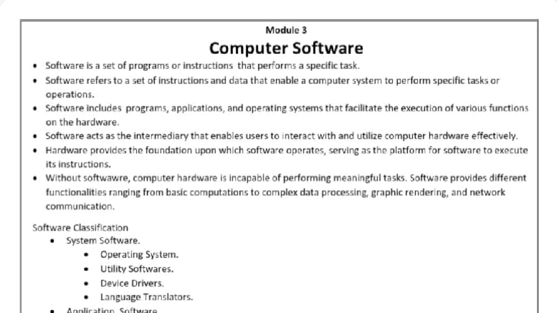 CF NOTES: Module 3 - Understanding Computer Software and Applications ...