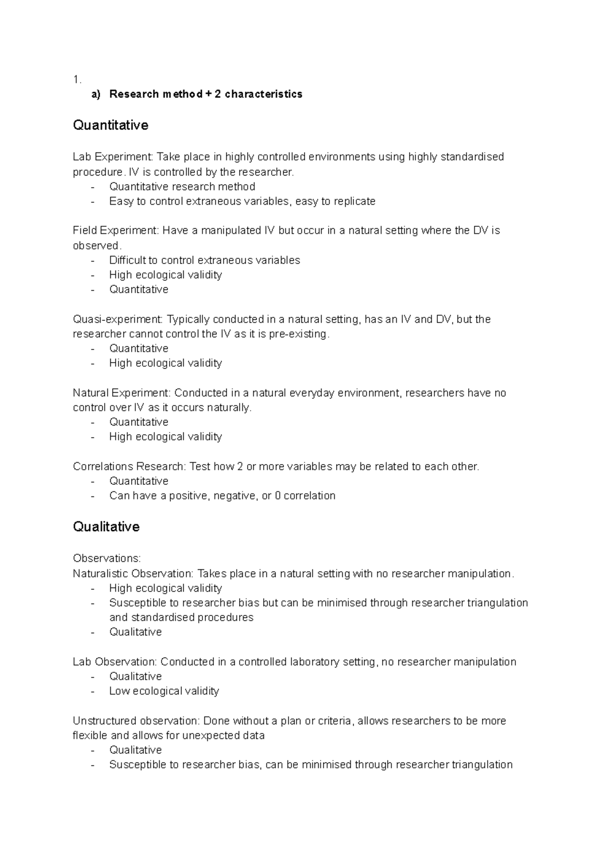 Paper 3 Revision: Quantitative & Qualitative Research Methods Overview ...