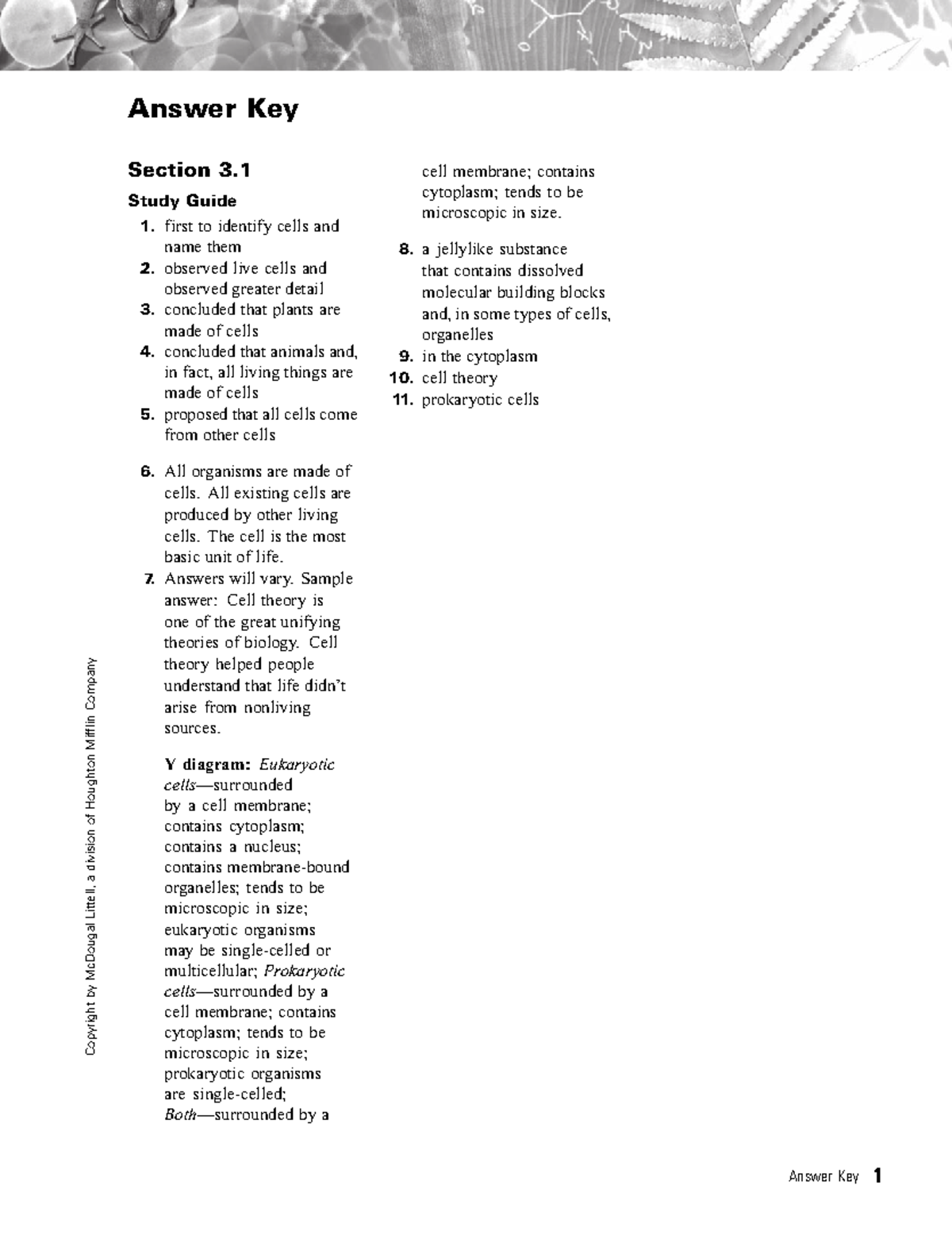 Cell Theory Study Guide Answer Key (Course Code: 231) - Studocu