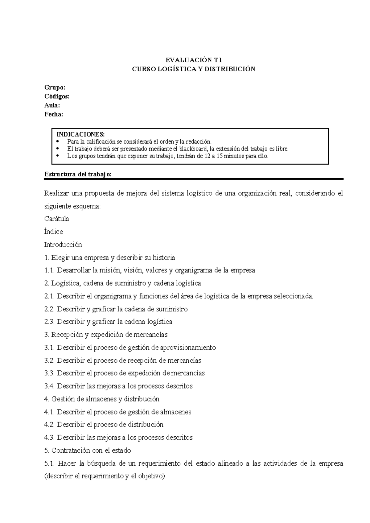 Propuesta de Mejora Logística - T1 CURSO LOGÍSTICA Y DISTRIBUCIÓN - Studocu