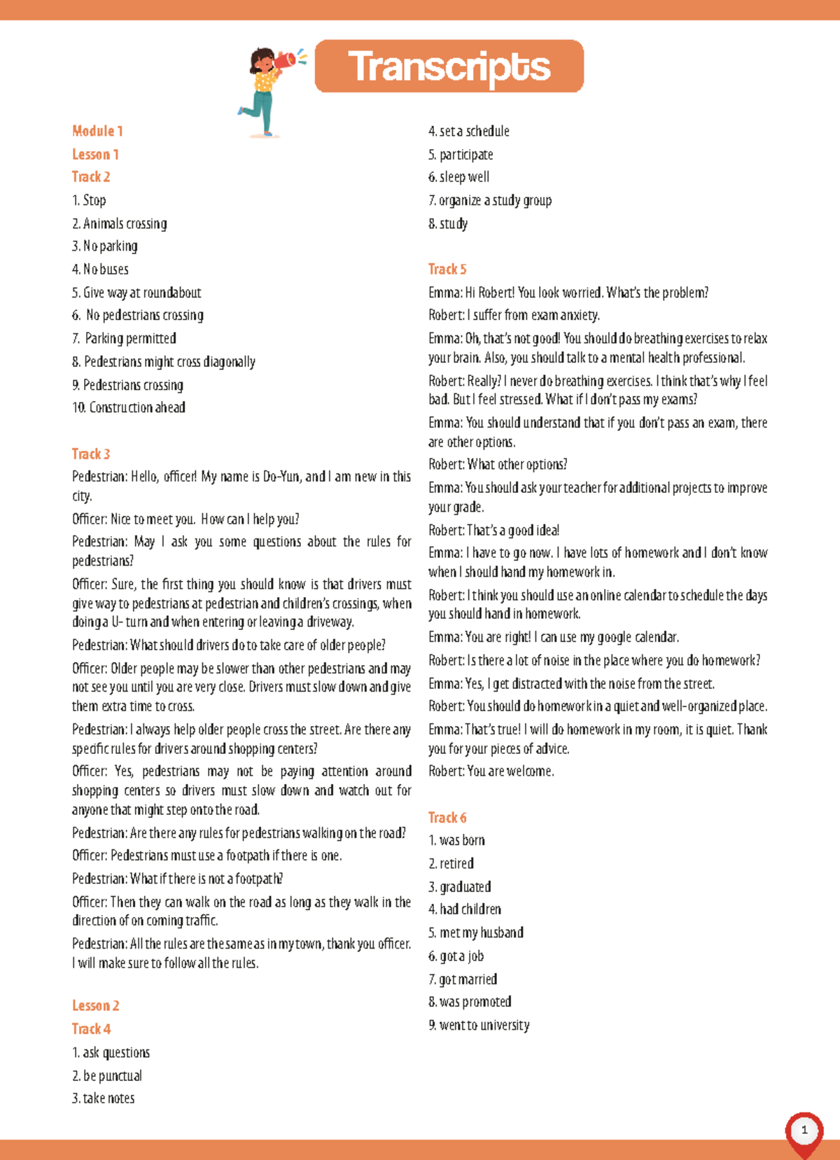 Module 1 Lesson Transcripts and Key Themes in 5 Tracks - Studocu
