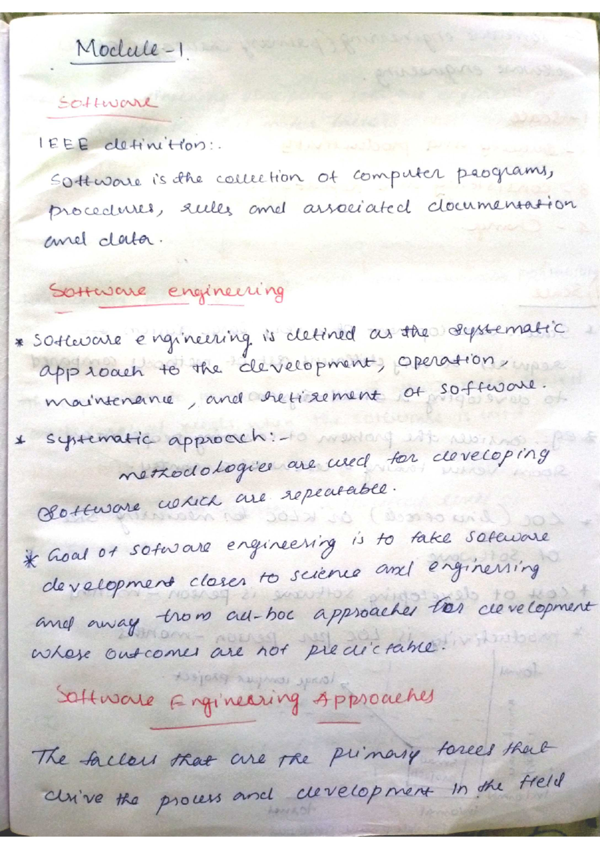Software Engineering: Definitions, Approaches, and Development Models (CS101) - Studocu
