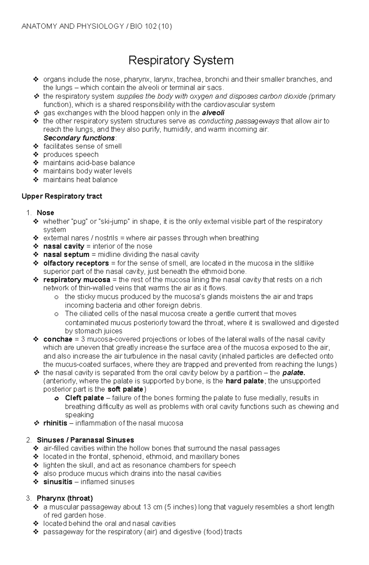 Ana-Physio-10 - ..... - ANATOMY AND PHYSIOLOGY / BIO 102 (10 ...