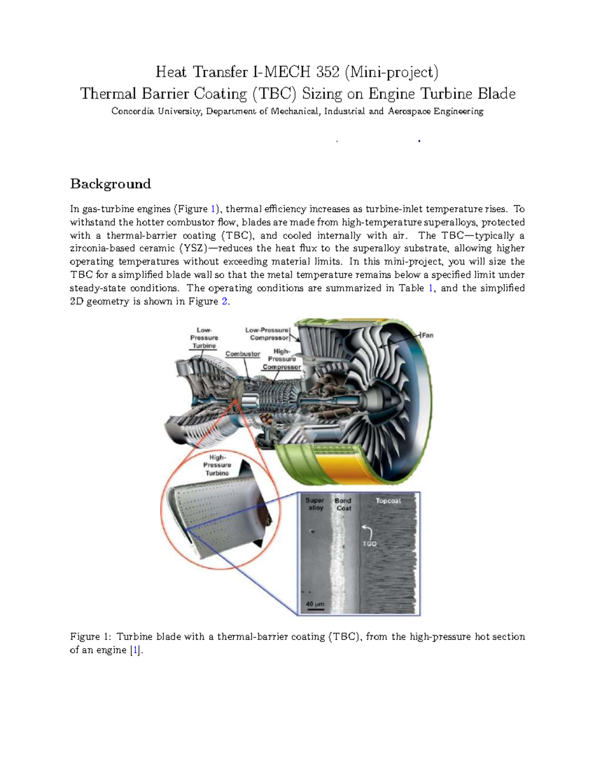 MECH352 Final Project: TBC Sizing for Turbine Blade Efficiency - Studocu