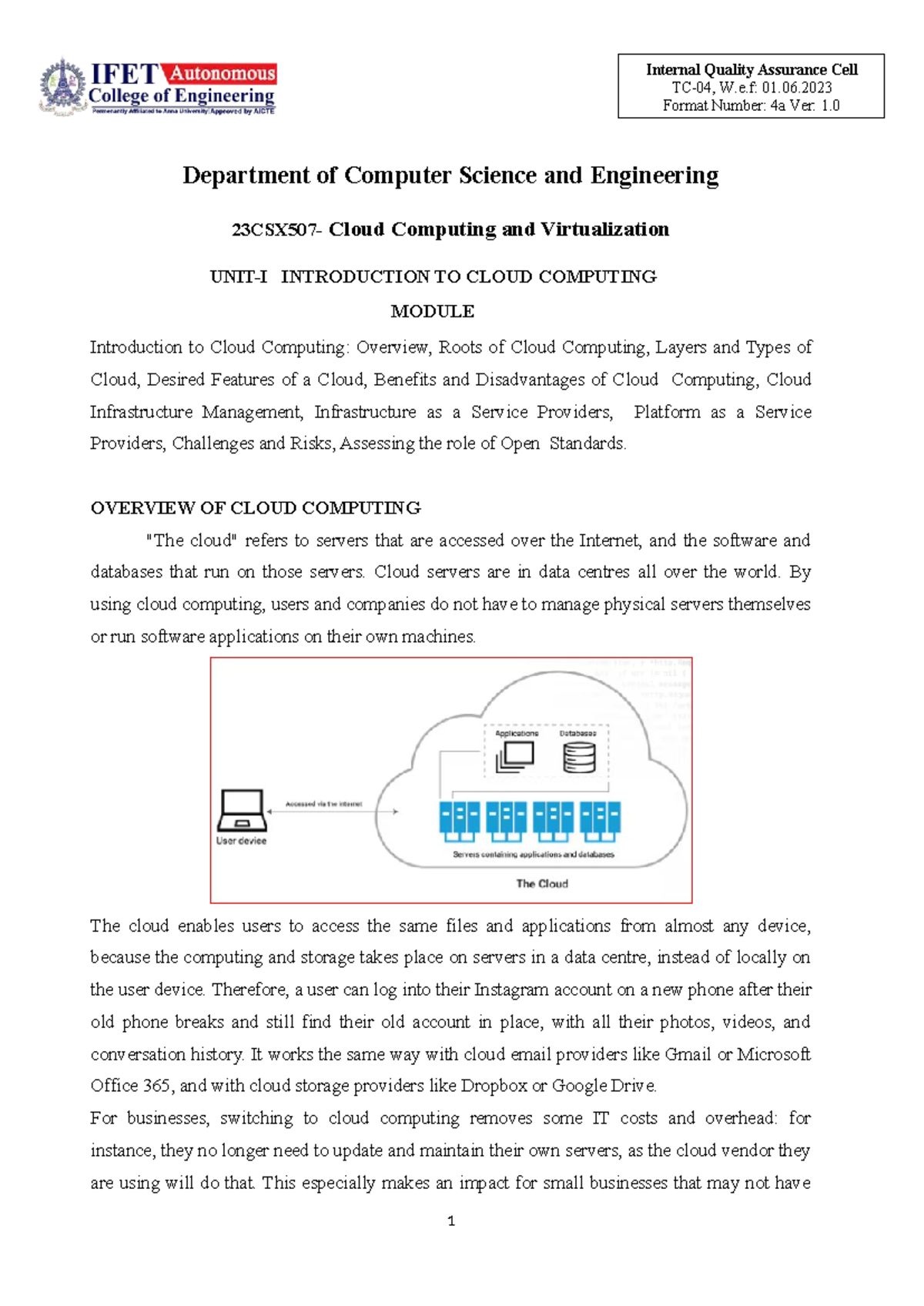 CCV 101: Introduction to Cloud Computing - Module Overview and Insights ...