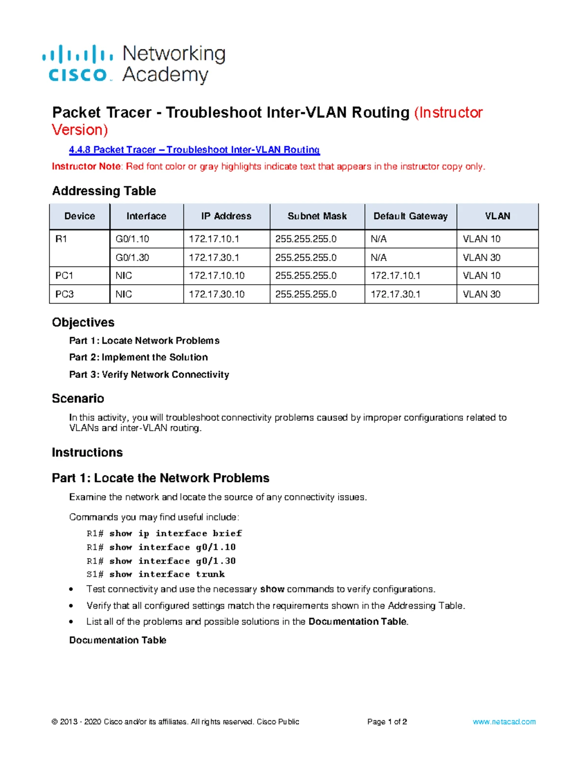 3.6.1 Packet Tracer - Implement VLANs and Trunking - ITExam Answers - 3.6 Packet Tracer ...