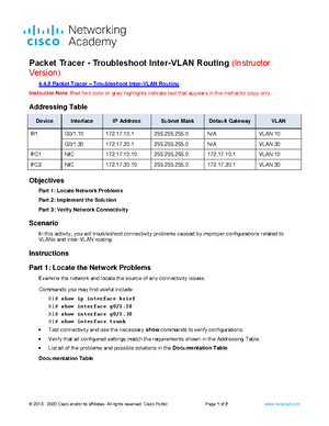 3.6.1 Packet Tracer - Implement VLANs and Trunking - ITExam Answers - 3.6 Packet Tracer ...