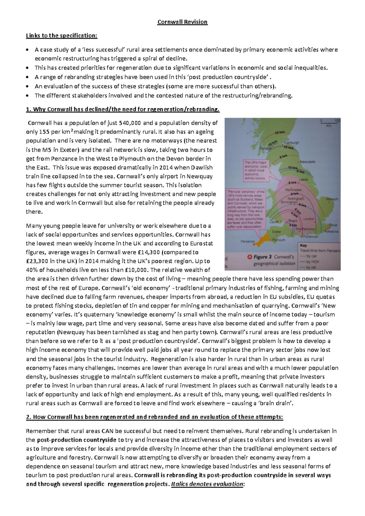 Cornwall Case Study: Regeneration and Rebranding Strategies Analysis - Studocu