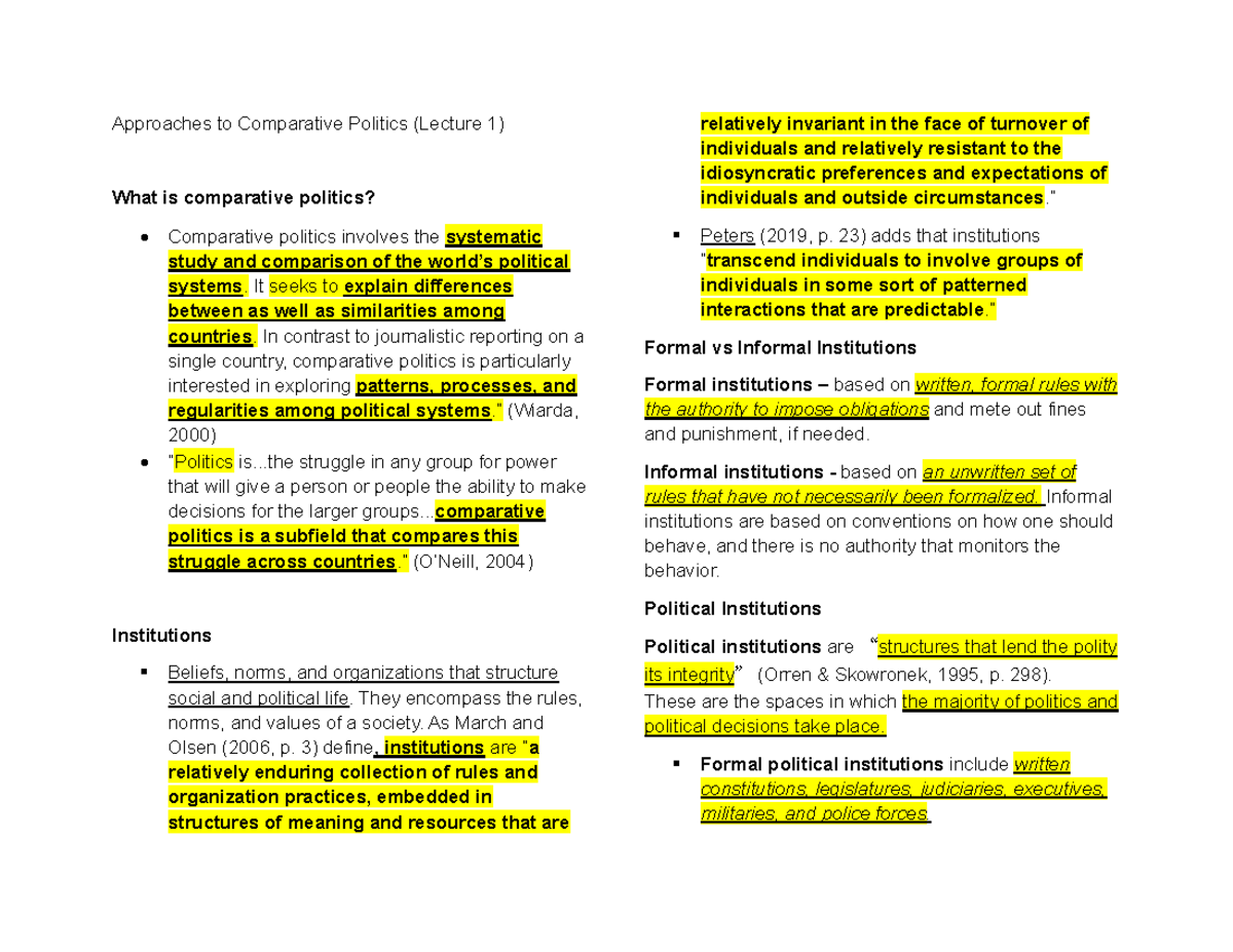 Comparative Politics: Key Concepts and Southeast Asia Insights (Lecture ...