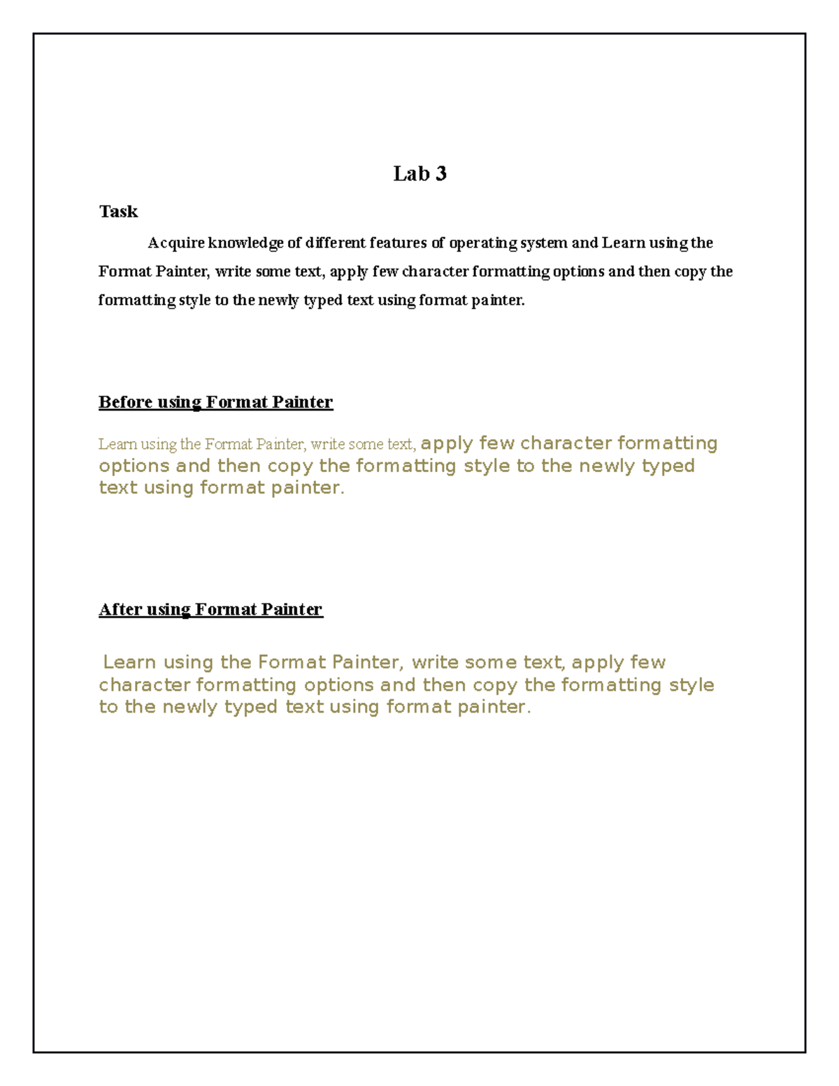 LAB 3 - this document gives the detailed information about the course ...