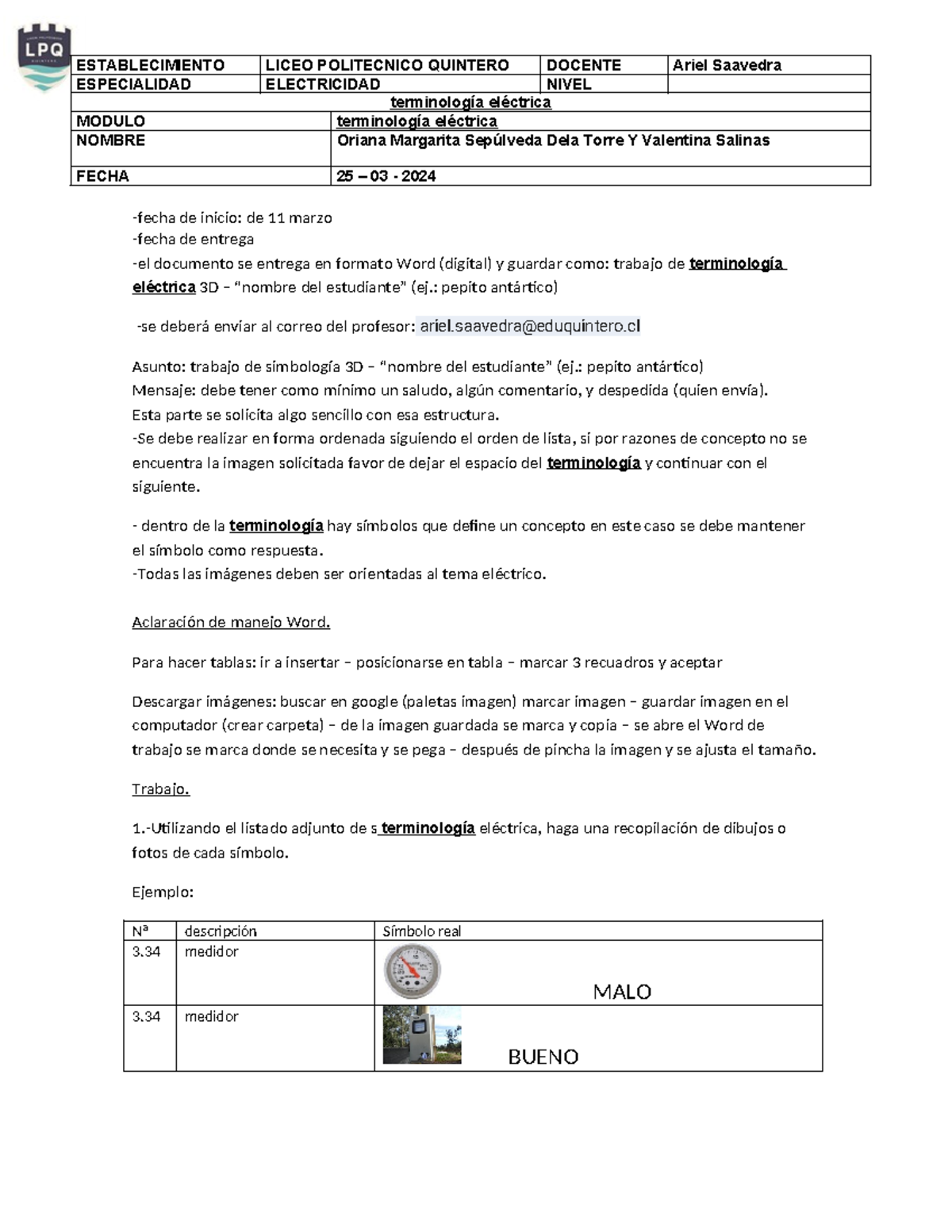Trabajo de Terminología Eléctrica 3D - Especialidad en Electricidad ...