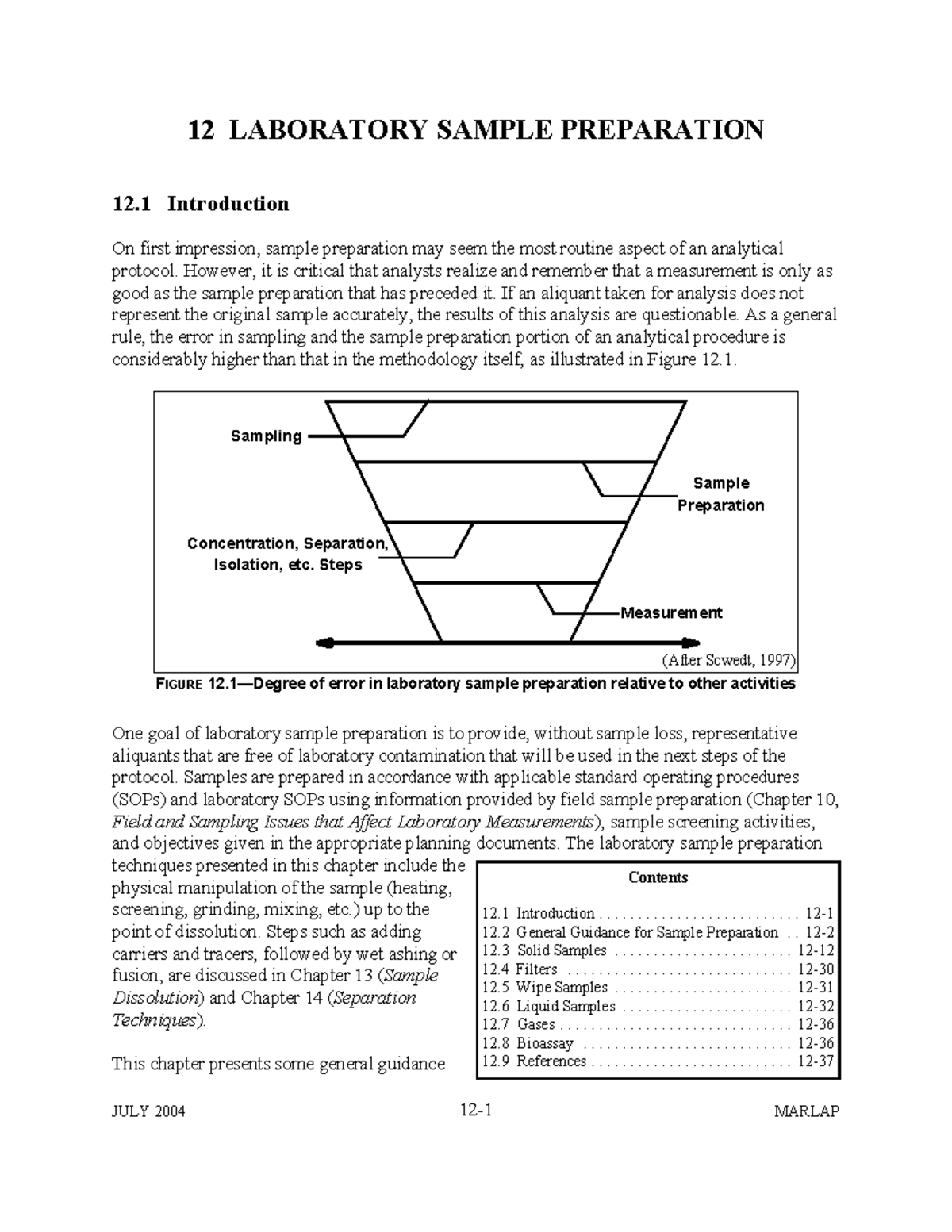 MARLAP 12 Laboratory Sample Preparation: Key Techniques and Guidance ...
