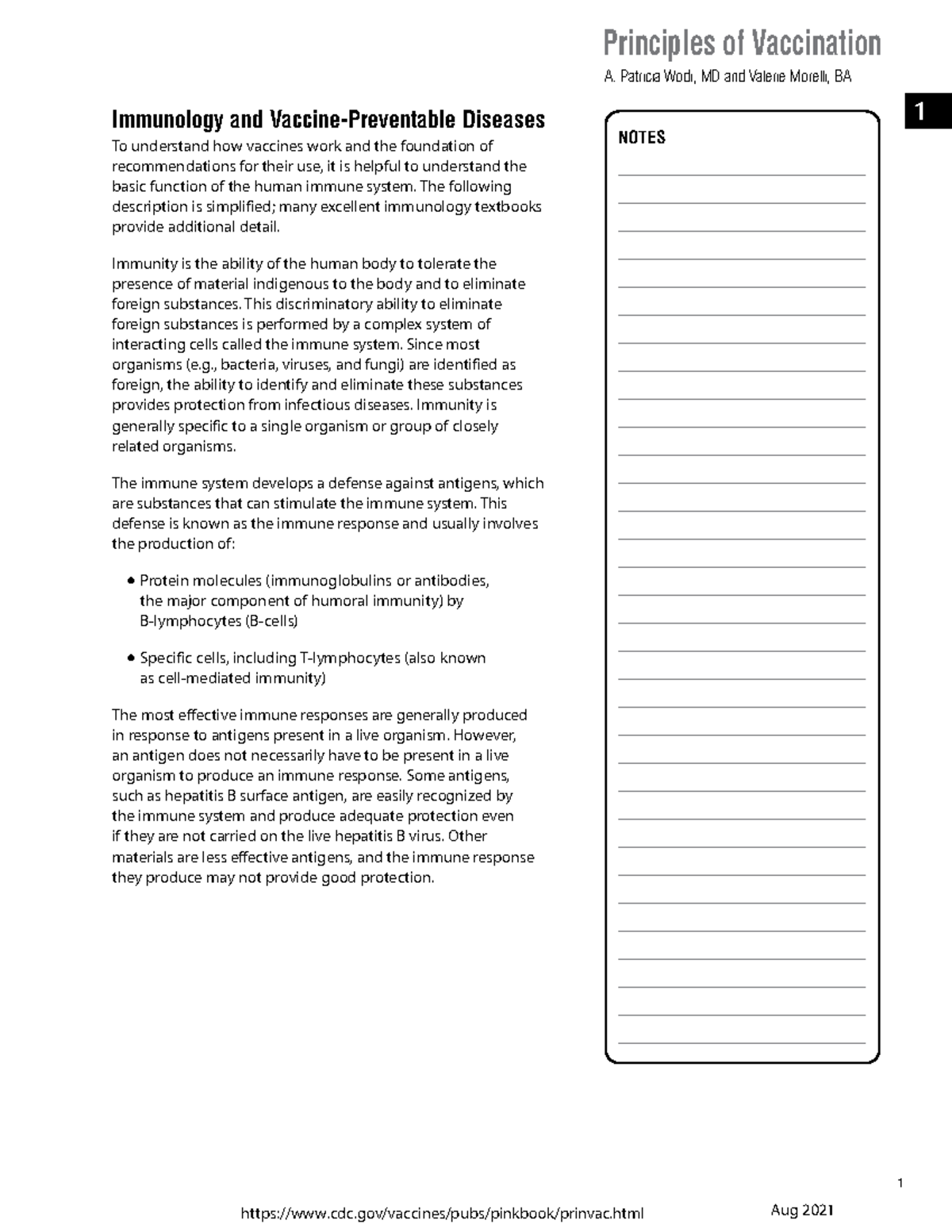 Principles of Vaccination - Lecture Notes for VAC 101 - Studocu