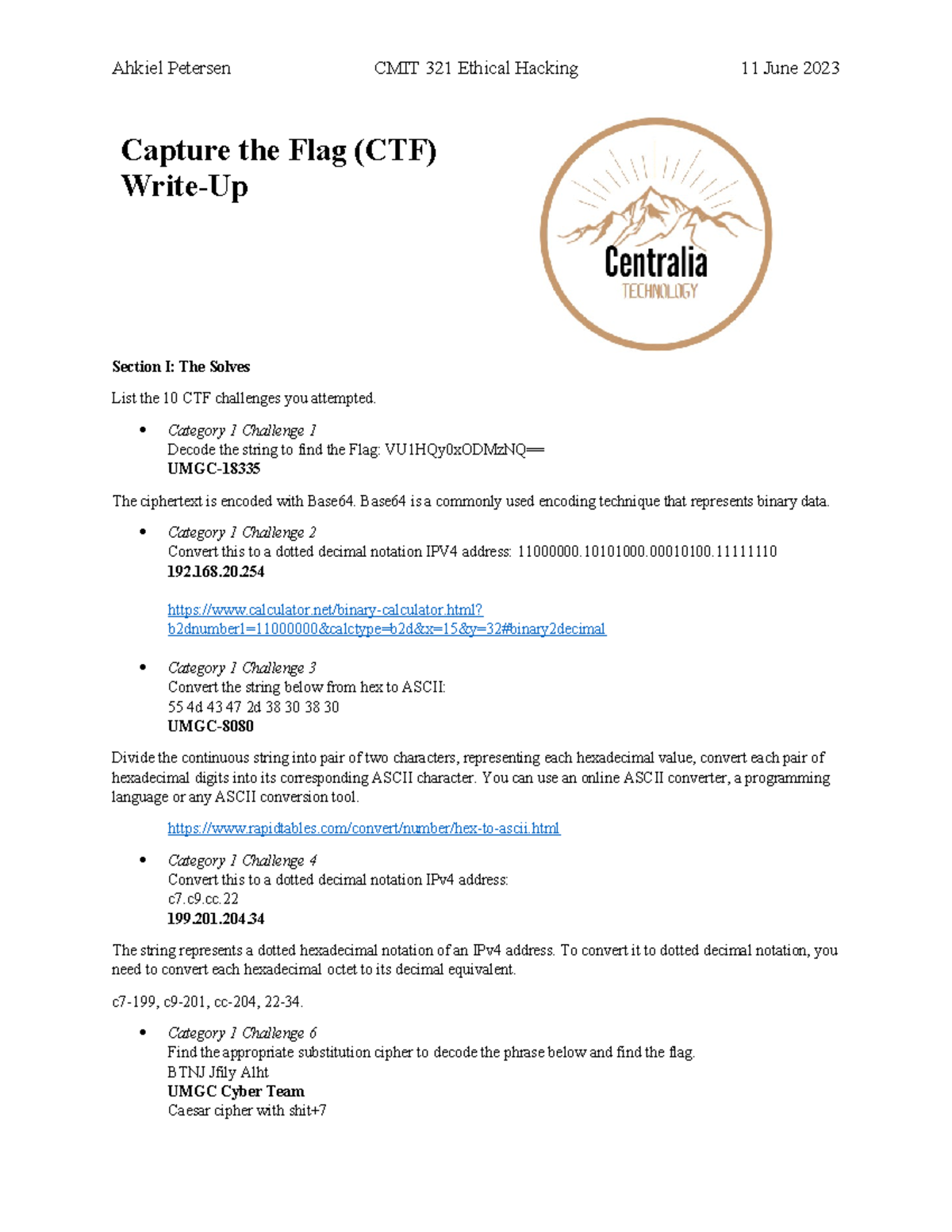 CMIT 321 Final Exam Capture the Flag (CTF) Write-Up by Ahkiel Petersen - Studocu