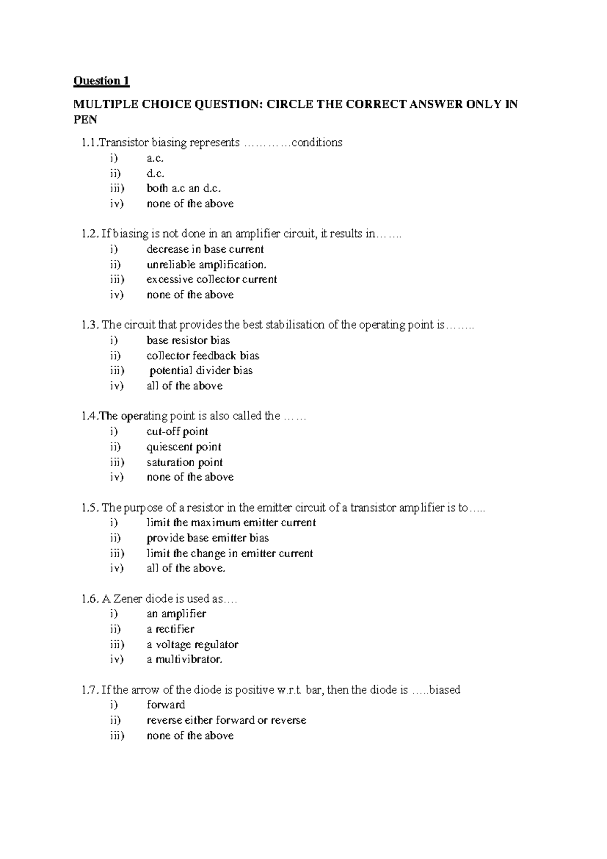 Elet 121 tutorial 1 - Helfully - Question 1 MULTIPLE CHOICE QUESTION ...