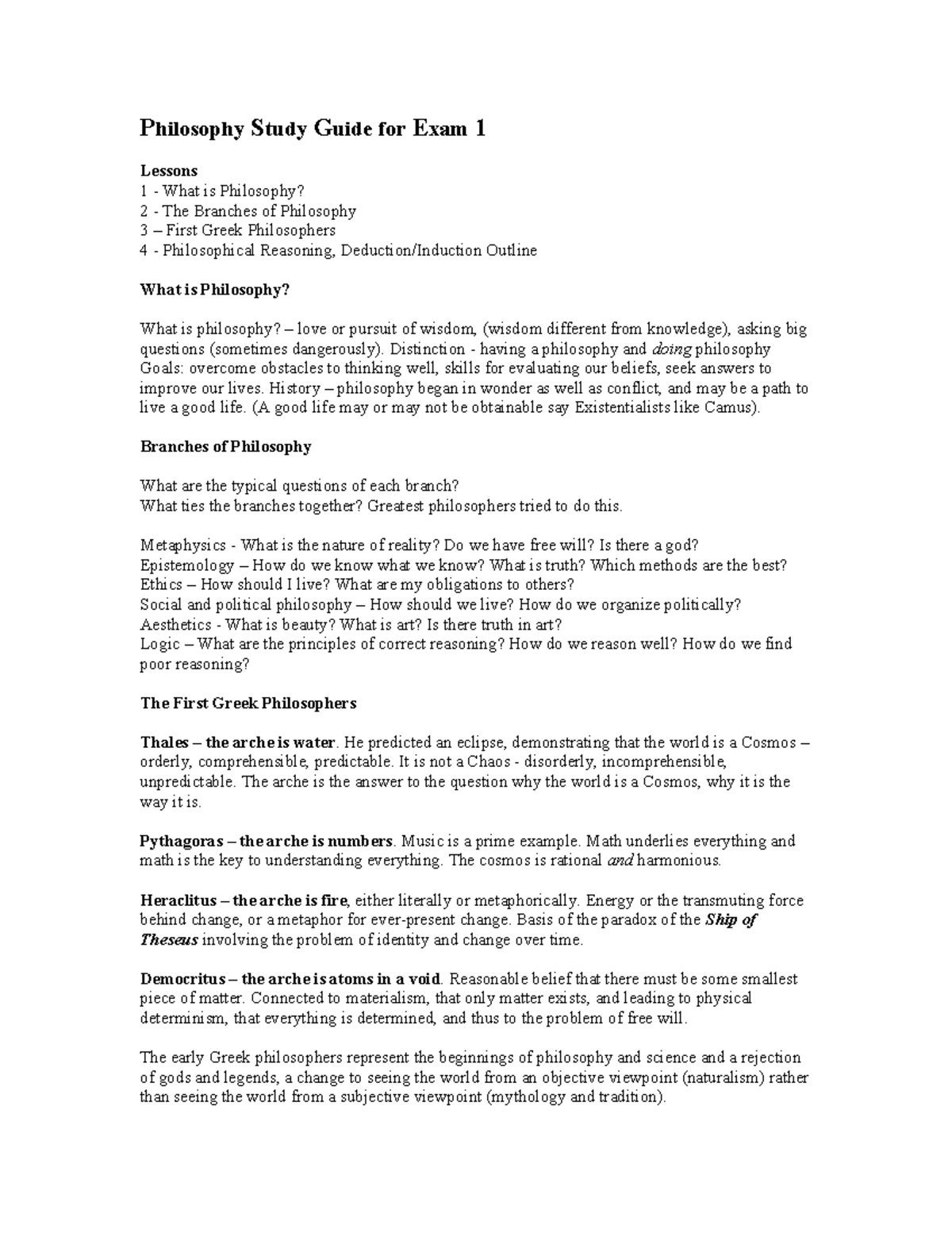 PHIL101 Exam Study Guide: Philosophical Reasoning & Nihilism Analysis ...