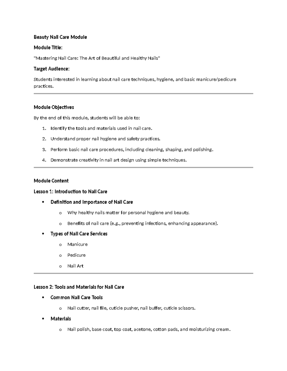 Beauty Nail Care Module (BNCM): Mastering Techniques for Healthy Nails ...