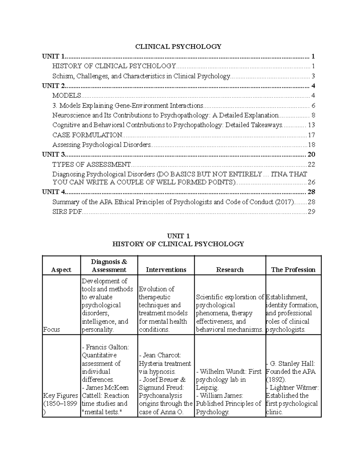 Clinical Psychology Notes: Key Concepts and Developments - Studocu