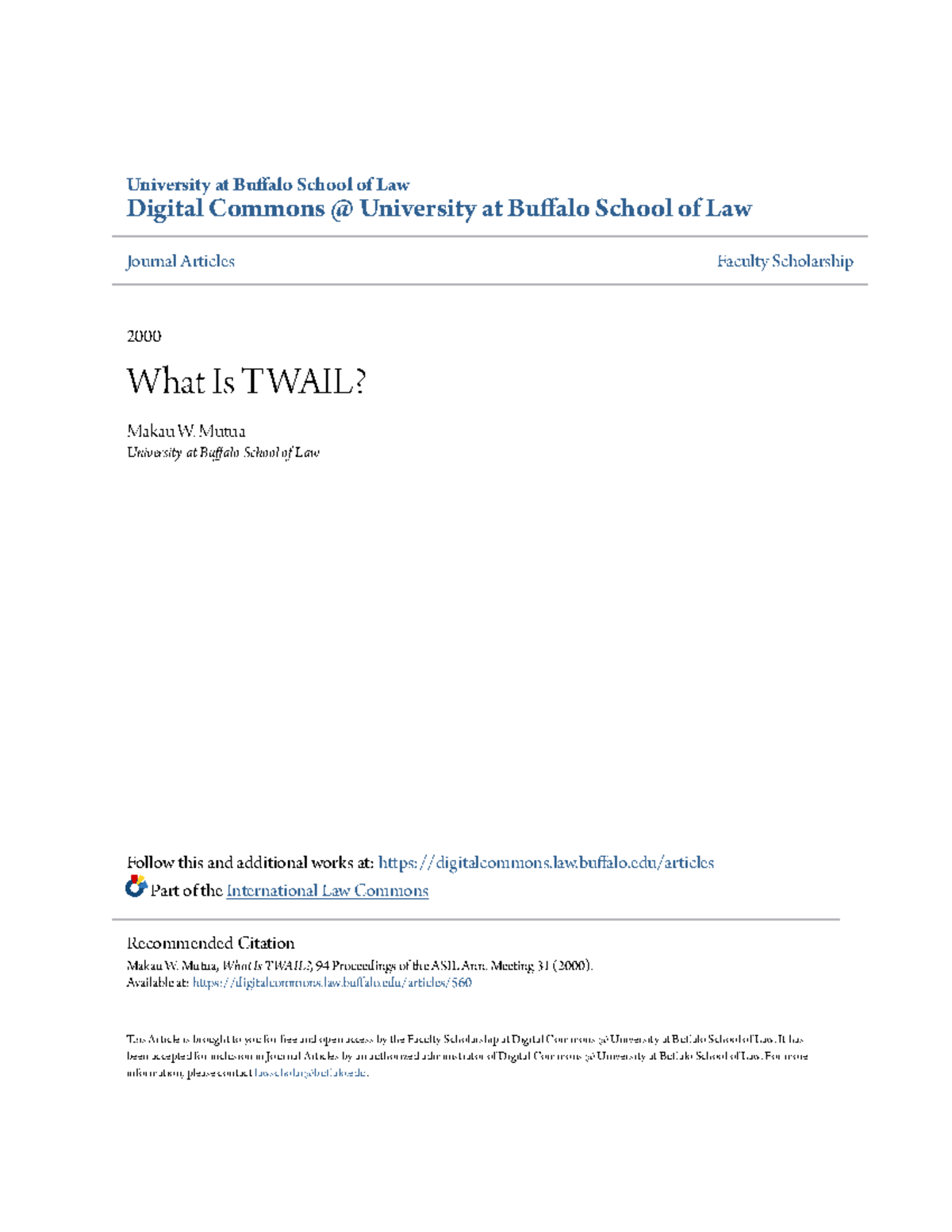 What is TWAIL? An Overview of Third World Approaches to Intl. Law - Studocu