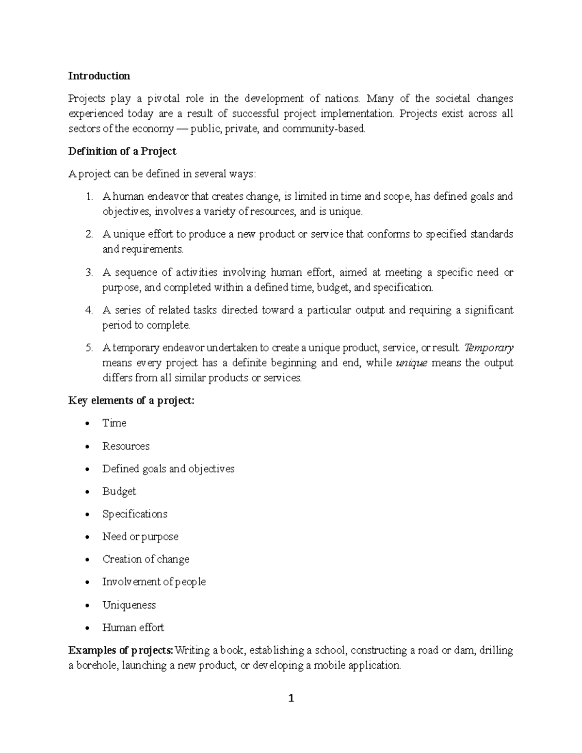 Introduction to Project Management: Key Concepts and Principles - Studocu