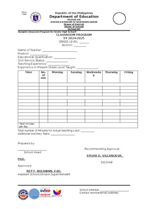 TOS Midterm 2024-2025 - Tos - Republic of the Philippines Department of ...