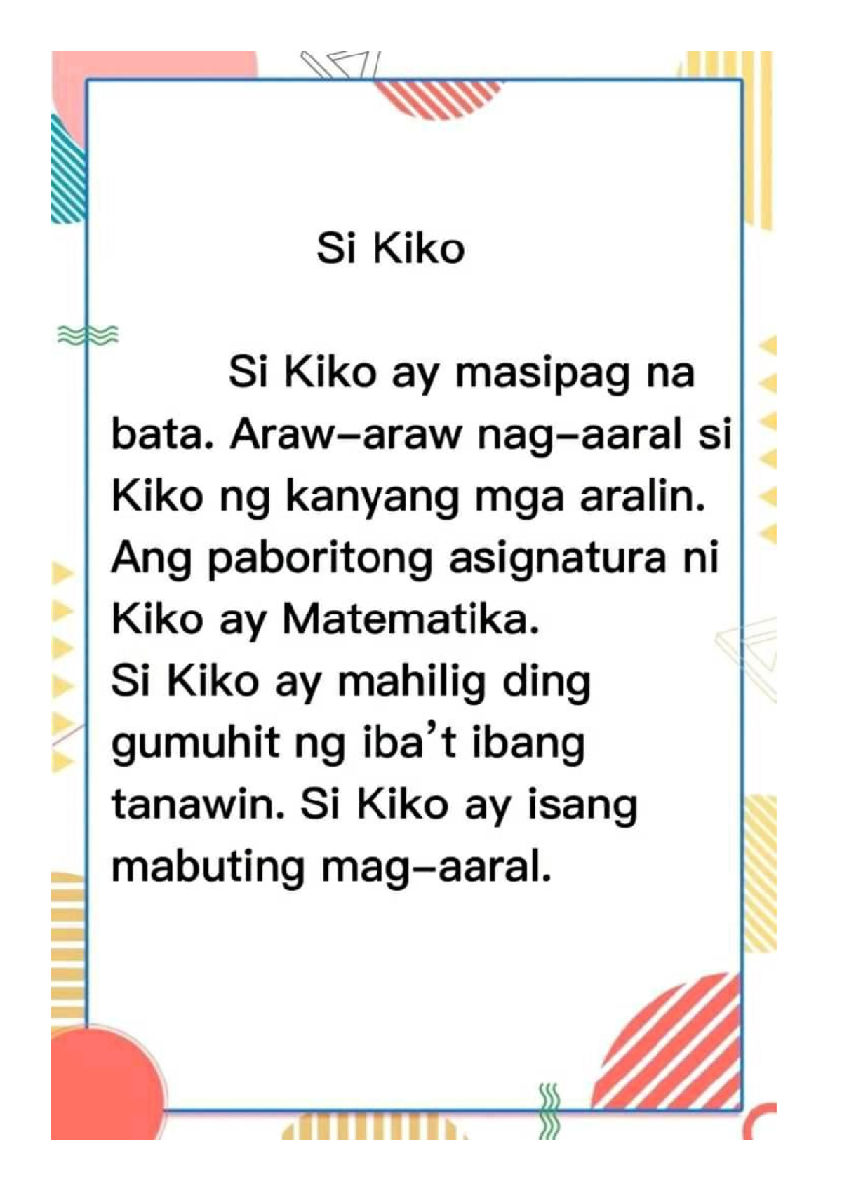 Tagalog Reading Stories - Mga Babasahin Sa Wikang Filipino - University ...