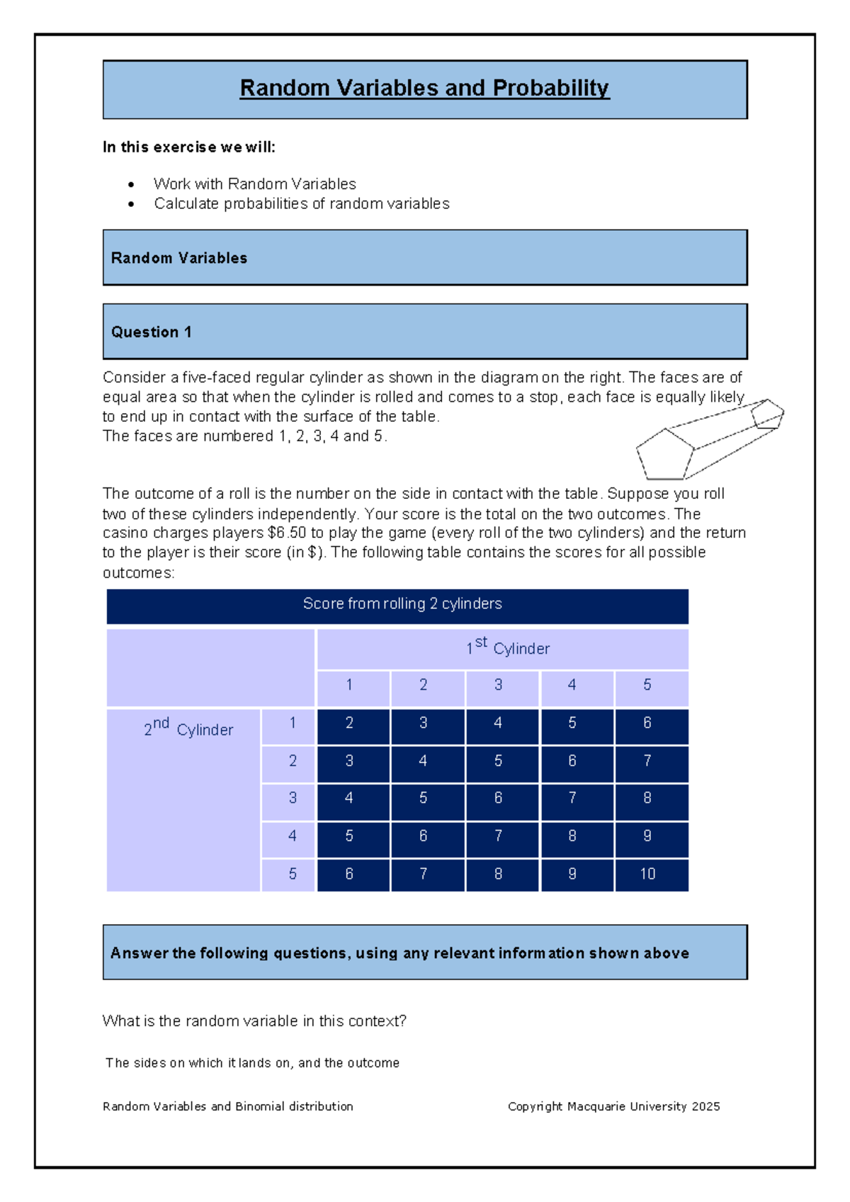 Random Variables and Probability: Sgtaweek 3 - Practice Concepts - Studocu