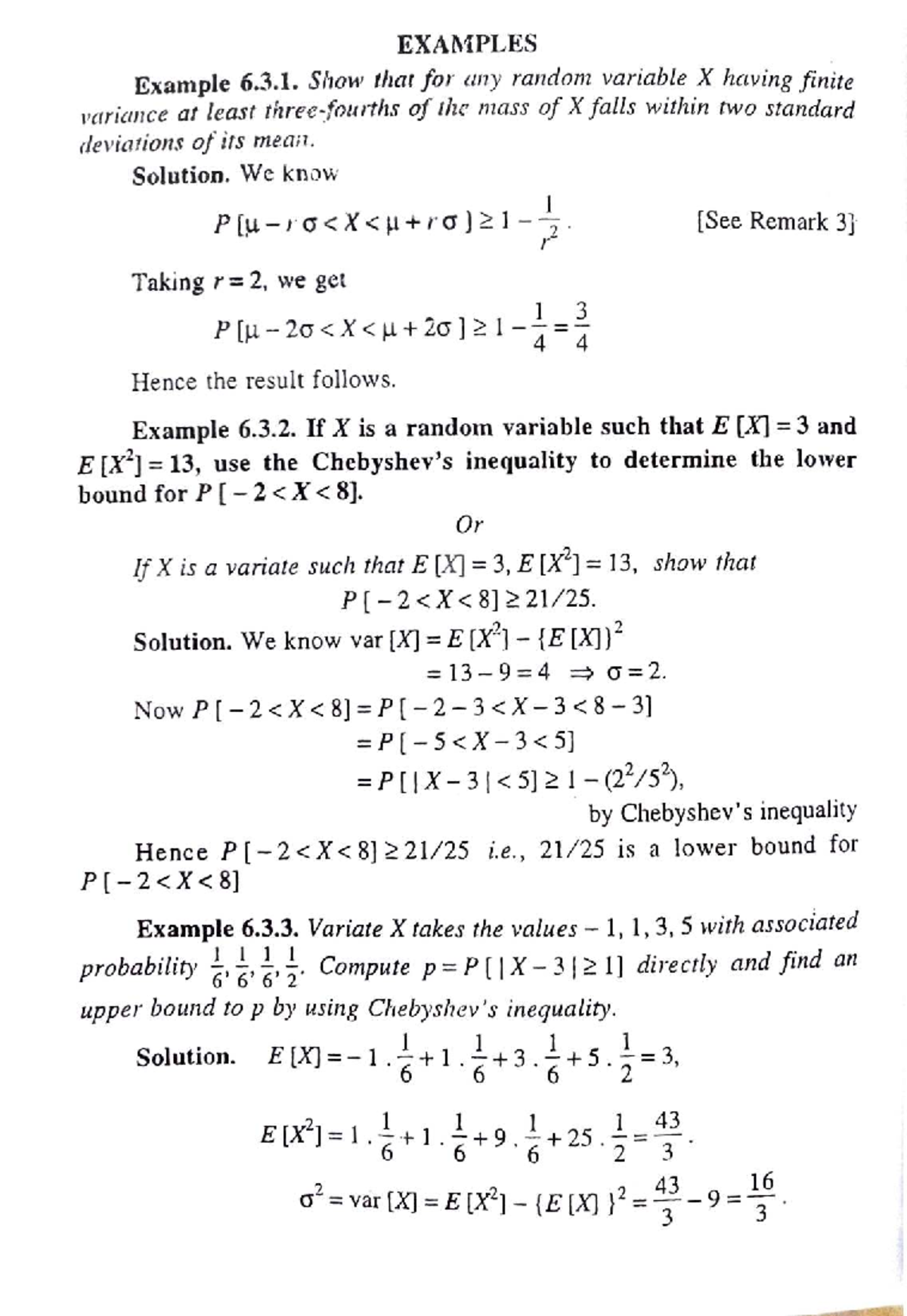 Chebyshev's Inequality & WLLN Examples (MATH STATISTICS) - Studocu
