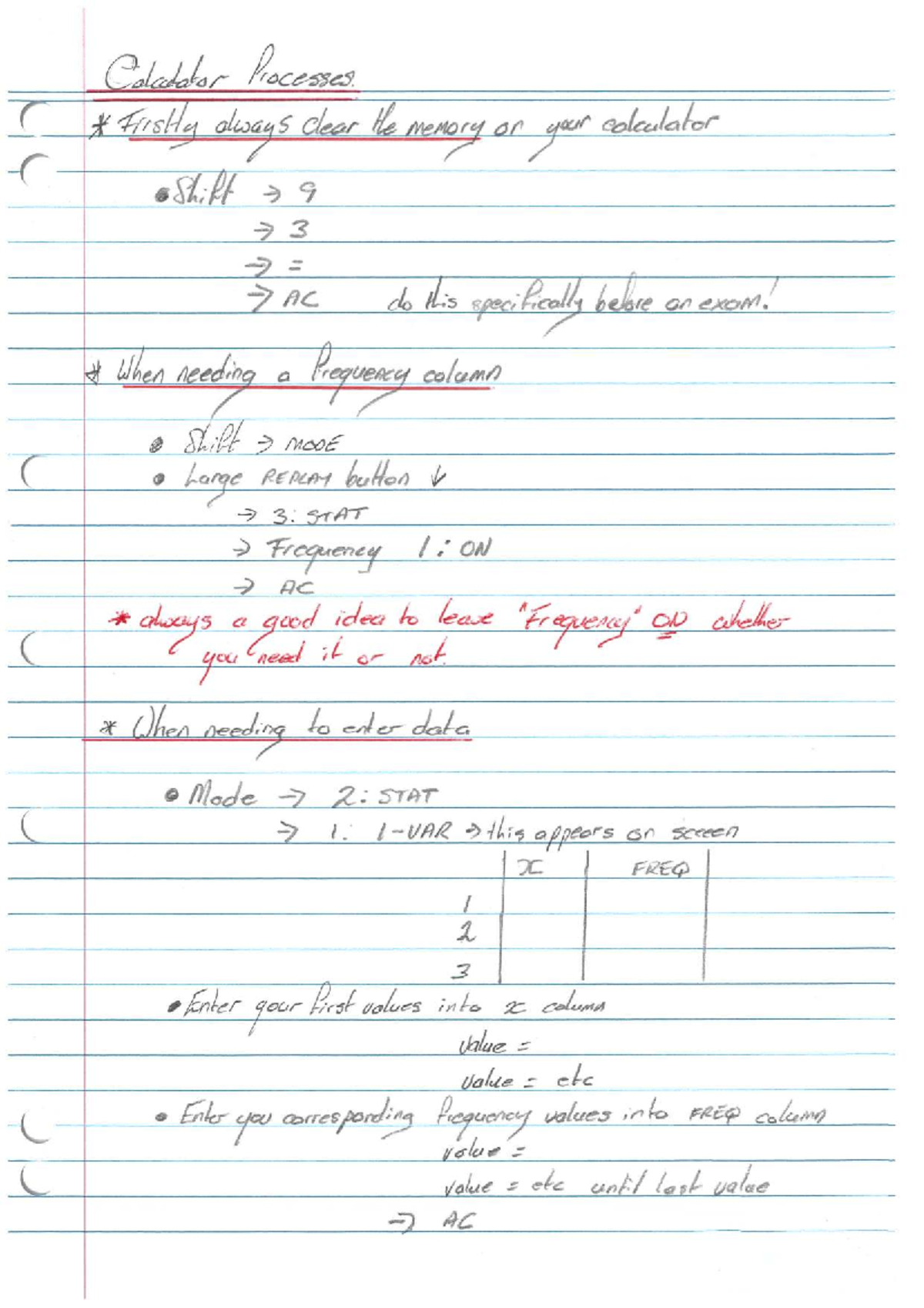 Calculator Processes: Essential Tips for Exam Preparation - Studocu