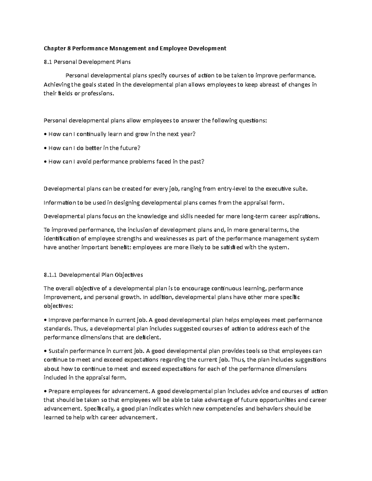 Chapter 8: Performance Management & Employee Dev. Strategies - Studocu