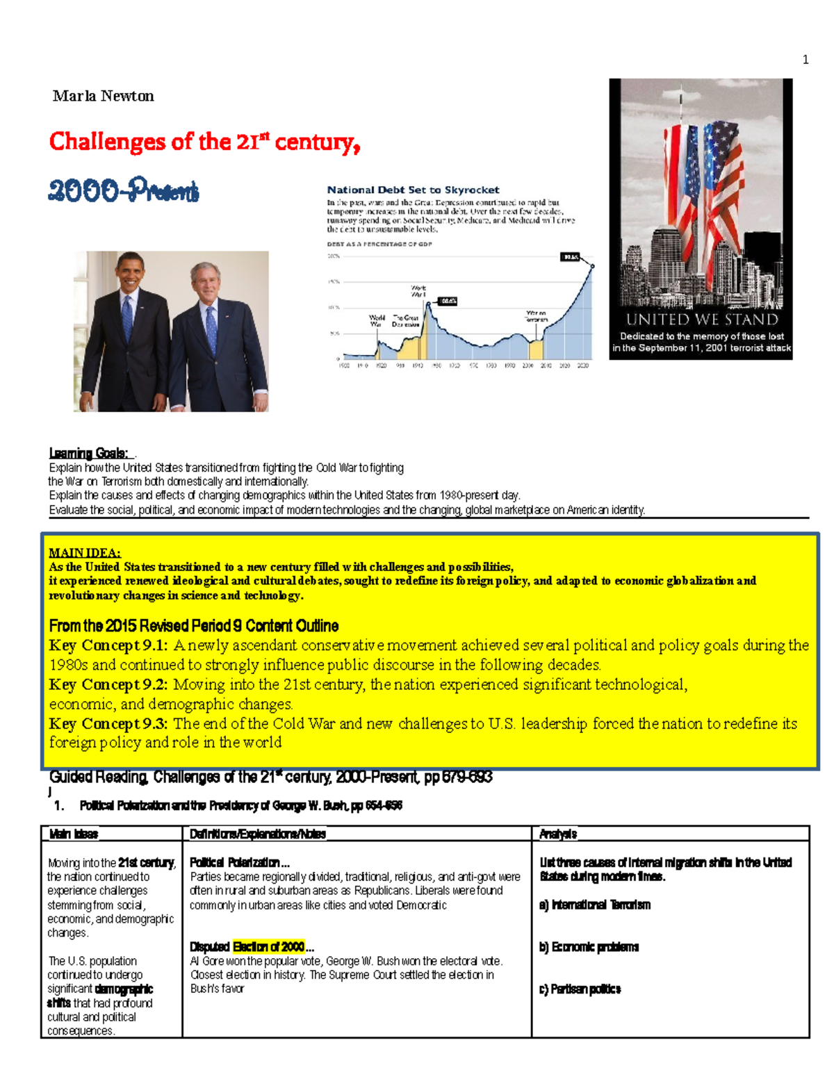 Chapter 31 AMSCO - Marla Newton Challenges of the 21 st century, 2000 ...