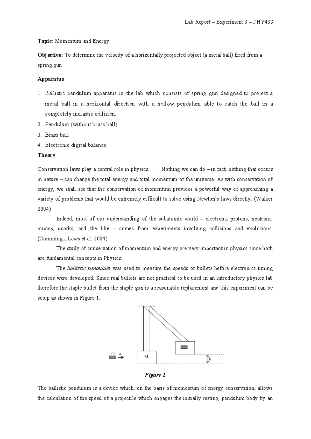 PHY433 Lab Report: Momentum and Energy Experiment (EXP3) - Studocu