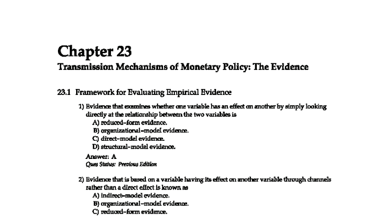 Chapter 23: Transmission Mechanisms of Monetary Policy - Multiple ...