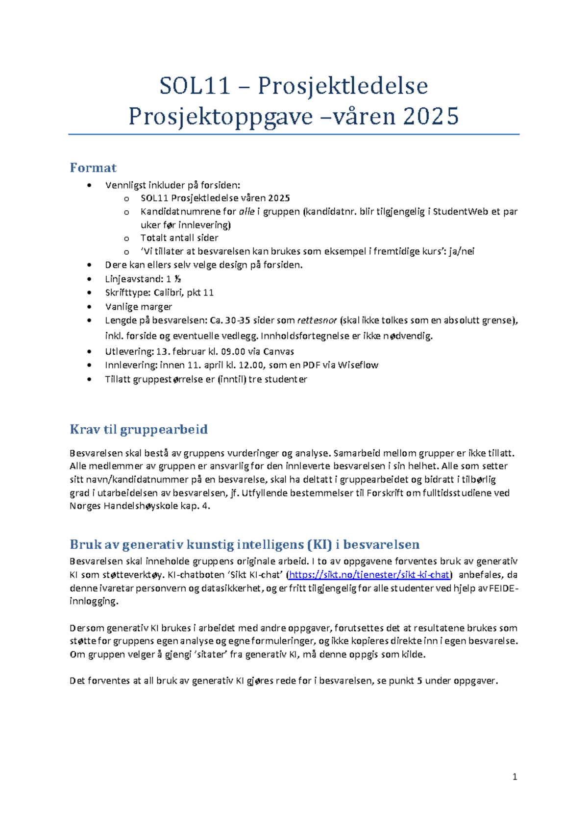 SOL11 Prosjektledelse: Prosjektoppgave for NHHs 90-årsjubileum 2025 ...